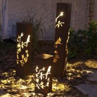 China 800mm Garden Lights Corten Steel Bollard Lights Rust Colour Corten Lighting Bollards for sale