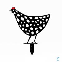 China Black 25cm SGS Metal Chicken Yard Art SGS Metal Rooster Yard Decor for sale