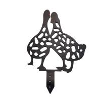 China Powder Coated 2mm Garden Metal Ornaments 15cm Metal Chicken Lawn Ornaments for sale