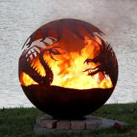China ISO9001 Steel Fire Pits 4.9ft Sphere Fire Pit  Corten Steel for sale