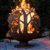China ISO9001 Steel Fire Pits 4.9ft Sphere Fire Pit  Corten Steel for sale