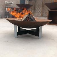 China 100cm Corten Steel Fire Pit And Water Bowl Garden 0.6m Backyard for sale