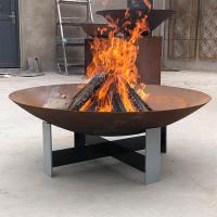 China 6mm Steel Fire Pits Diameter 600mm Corten Steel Fire Bowl for sale