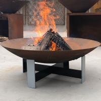 China 6mm Steel Fire Pits Diameter 600mm Corten Steel Fire Bowl for sale