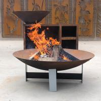 China 6mm Steel Fire Pits Diameter 600mm Corten Steel Fire Bowl for sale