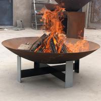 China 6mm Steel Fire Pits Diameter 600mm Corten Steel Fire Bowl for sale