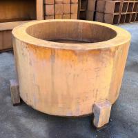 China Rusty 600mm Corten Steel Fire Pits ISO9001 28 Inch Wood Burning for sale