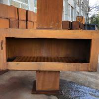 China 120cm Corten Steel Fire Pit Rustic Red 47 Inch Corten Steel Outdoor Fireplace for sale