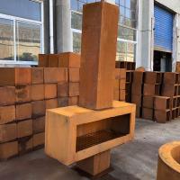 China 120cm Corten Steel Fire Pit Rustic Red 47 Inch Corten Steel Outdoor Fireplace for sale