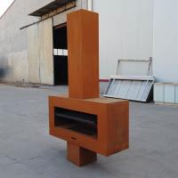 China 3.9ft Corten Steel Fireplace 2mm Thickness ISO Steel Outdoor Fireplaces for sale
