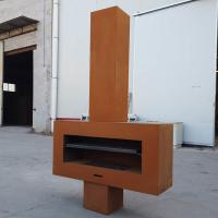 China 3.9ft Corten Steel Fireplace 2mm Thickness ISO Steel Outdoor Fireplaces for sale