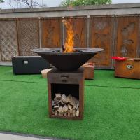 China 120kg Steel BBQ Grill Corten Wood Burning Barbecue Grills  Metal for sale