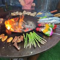 China 120kg Steel BBQ Grill Corten Wood Burning Barbecue Grills  Metal for sale