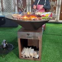 China Garden Charcoal ISO9001 Steel BBQ Grill Corten D 1000mm For 40 People for sale