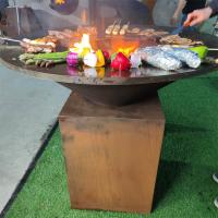 China Backyard Corten Steel BBQ Grill Outdoor 40 Inch Barbeque Fire Pit for sale