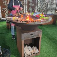 China Heavy Duty 50cm Corten Grill Rusty 120kg Outdoor Barbeque Pit for sale