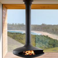 China 800mm Ceiling Hung Fireplace 70m2 Suspended Wood Burning Fireplace for sale