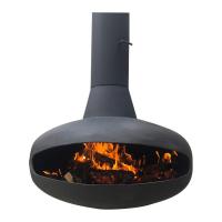 China Black 65m2 Ceiling Hanging Log Burners 600mm Suspended Wood Burning Stove for sale