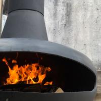 China Black ISO9001 Wood Burning Fire Pits 800mm Suspended Wood Burner for sale