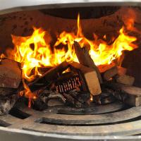 China Black ISO9001 Wood Burning Fire Pits 800mm Suspended Wood Burner for sale