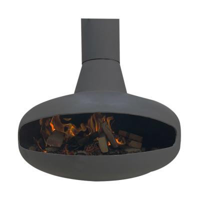China Black ISO9001 Wood Burning Fire Pits 800mm Suspended Wood Burner for sale