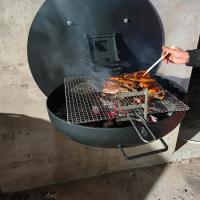 China Corten Steel Wood Burning Fire Pits 0.8m Wall Mounted Charcoal Bbq for sale