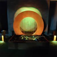 China 2mm Thick Rusted Steel Water Feature 1.5m Corten Steel Round Water Table for sale
