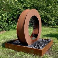 China SGS Corten Steel Water Feature D 1500mm Round Water Table for sale