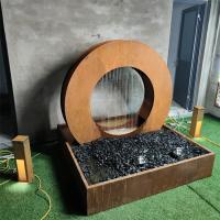China ISO9001 Square Outdoor Water Fountain Sculpture 4.9ft With LED for sale