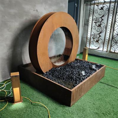 China ISO9001 Square Outdoor Water Fountain Sculpture 4.9ft With LED for sale