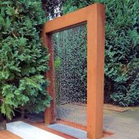 China ISO9001 Corten Steel Water Feature 10ft Tall Diy Rain Curtain Waterfall for sale