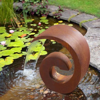 China Decor Corten Steel Water Feature SGS Artificial Fountain For Garden for sale