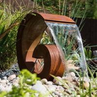 China Anti Corrosive Corten Steel Water Feature 200mm Round Water Fountain for sale