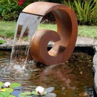 China 20cm Corten Steel Water Feature SGS Round Landscape Rusty for sale