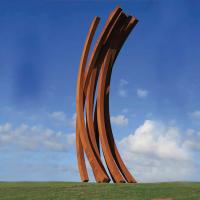 China 200cm Corten Steel Sculpture 6.5ft Large Metal Garden Art Rustic for sale