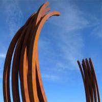 China 200cm Corten Steel Sculpture 6.5ft Large Metal Garden Art Rustic for sale