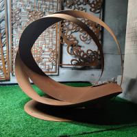 China Thick 4mm Corten Steel Sculpture 47.2 Inch Garden Metal Sculpture for sale