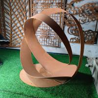 China Thick 4mm Corten Steel Sculpture 47.2 Inch Garden Metal Sculpture for sale