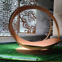 China Thick 4mm Corten Steel Sculpture 47.2 Inch Garden Metal Sculpture for sale