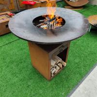 China ISO9001 Corten Steel BBQ Grill 500mm Steel Fire Pit BBQ Rusty Red for sale