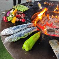 China ISO9001 Corten Steel BBQ Grill 500mm Steel Fire Pit BBQ Rusty Red for sale