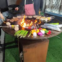 China ISO9001 Corten Steel BBQ Grill 500mm Steel Fire Pit BBQ Rusty Red for sale
