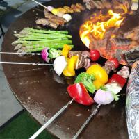 China Diameter 1000mm Corten Steel BBQ 120KG Steel Charcoal Removable Ash Pan for sale