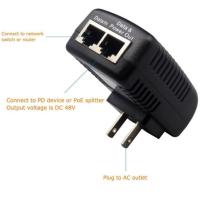 China 48V 0.5A Wall Plug POE Injector Ethernet Adapter for IP Phone/CCTV IP Camera Power Supply US EU UK AU for sale