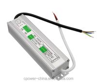 China Silver White 24v DC Waterproof Electronic 50W LED Driver 100w 25w IP67 Power Supply Transformer for sale