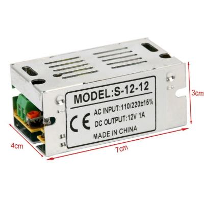 China 12V 1A 12W Power Supply for CCTV LED Output Frequency 50/60Hz Electronics LED CCEV for sale