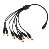 China 1 Male to 8 Dual Female Splitter Cable for 5.5mm/2.1mm CCTV Camera DC Power CE Approved for sale