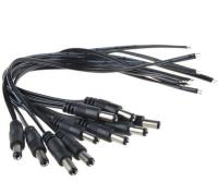 China 12V DC Power Pigtail Male 5.5*2.1mm Cable Plug Wire for CCTV Camera in Black Color for sale