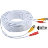 China DVR CCTV Surveillance Wire White BNC Video Power Cable with Coaxial BNC Male Connector for sale