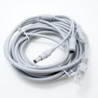 China Two-in-One Cable for CCTV Extension Ethernet RJ45 and DC 12V Power NVR in Grey Color for sale
